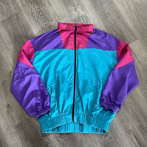 Jackets & Coats | Vintage 8s Color Block Retro Tracksuit Jacket | Poshmark